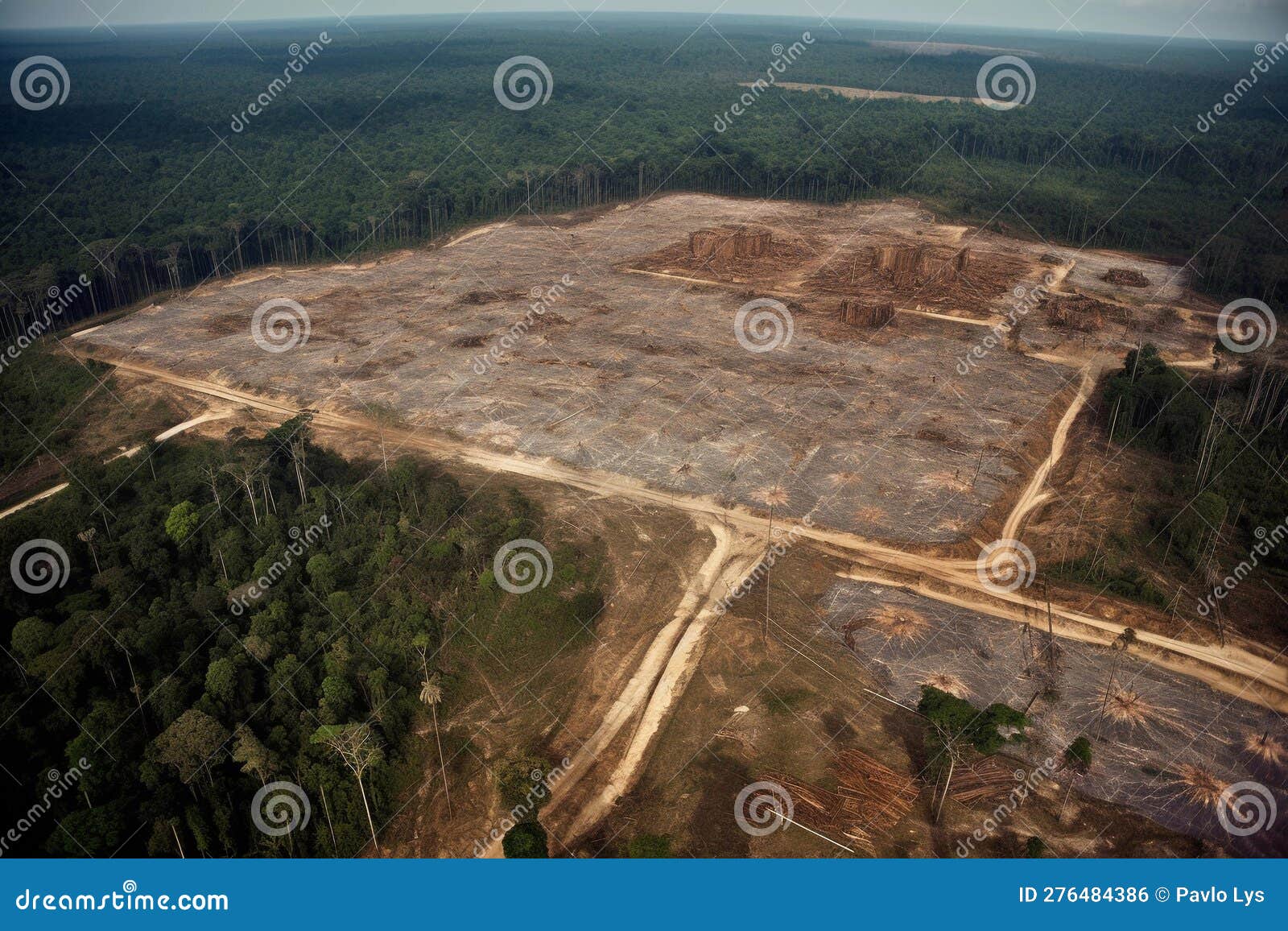 Deforestation Top View. AI Generated Stock Illustration - Illustration ...