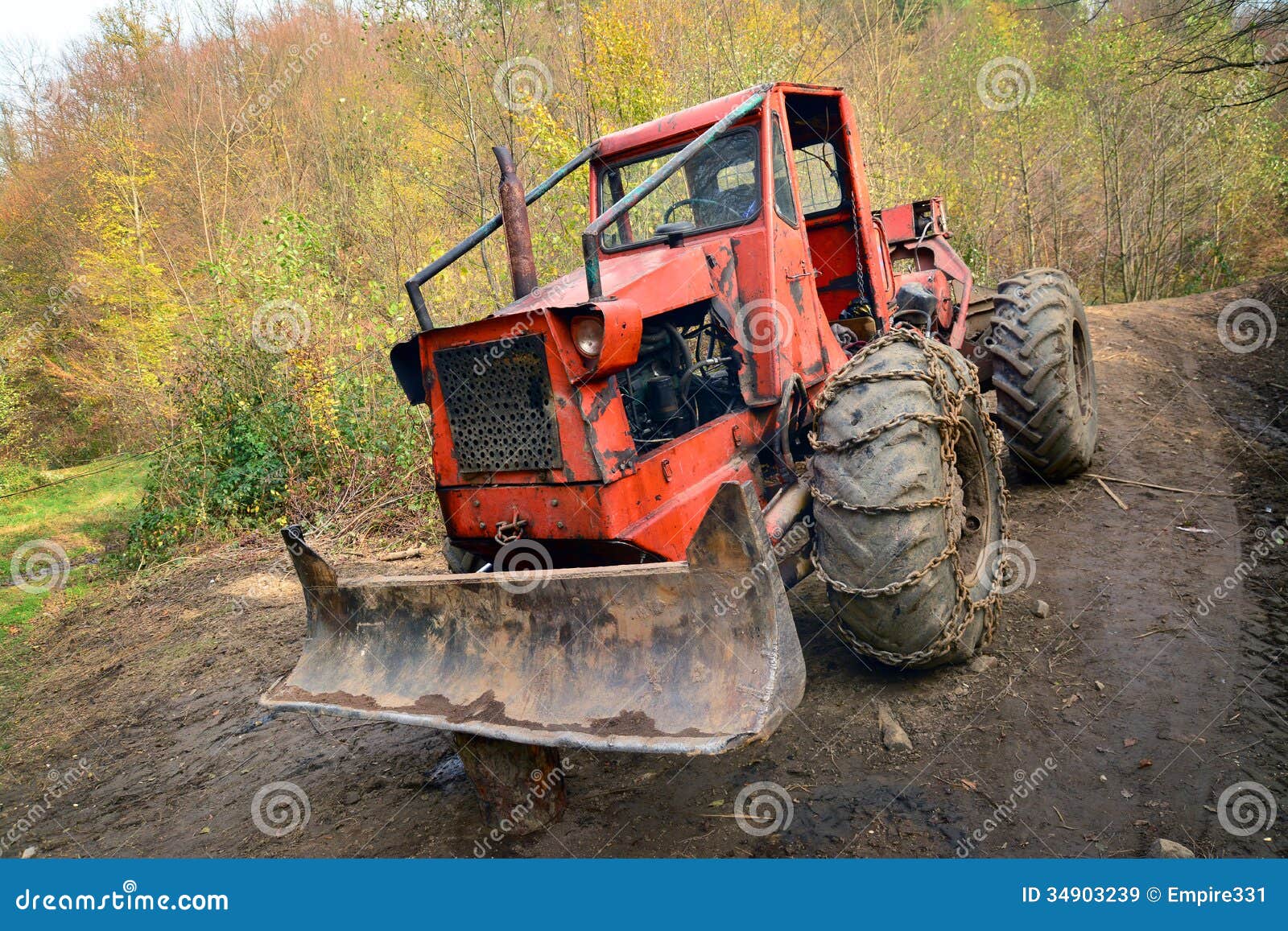 Deforestation tractor stock image. Image of earthmover - 34903239
