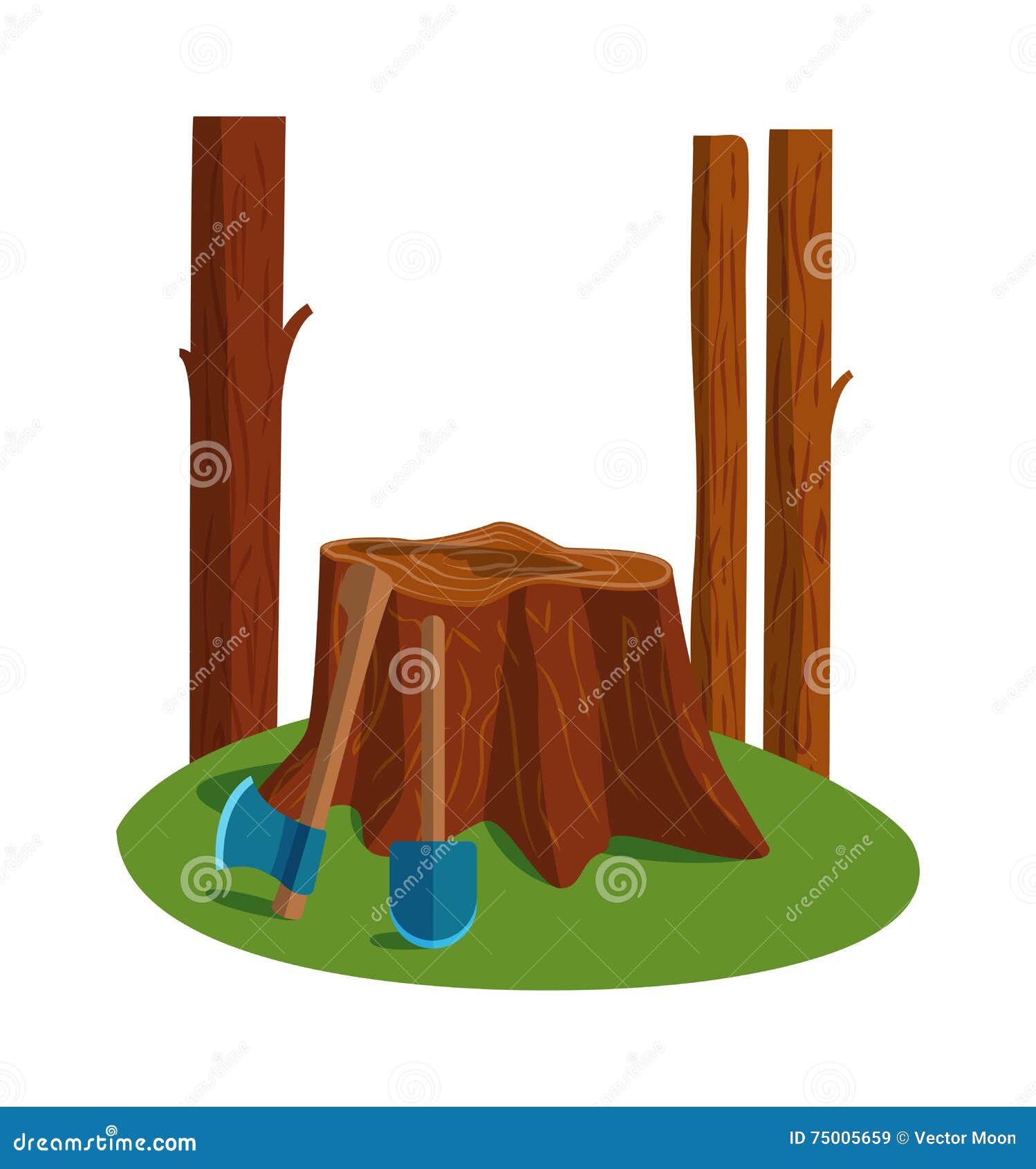 Deforestation Vector Illustration. Stock Vector - Illustration of ...
