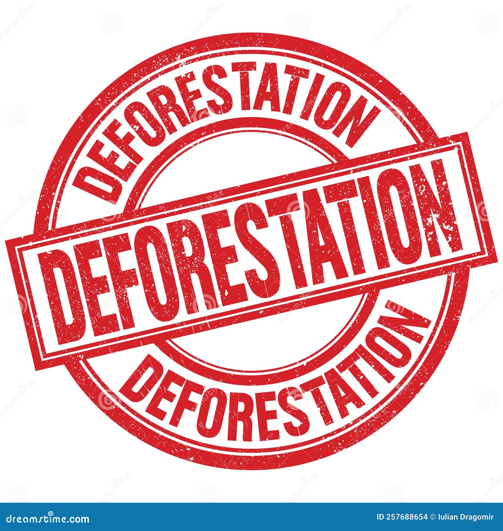 DEFORESTATION Written Word On Red Stamp Sign Stock Photo ...