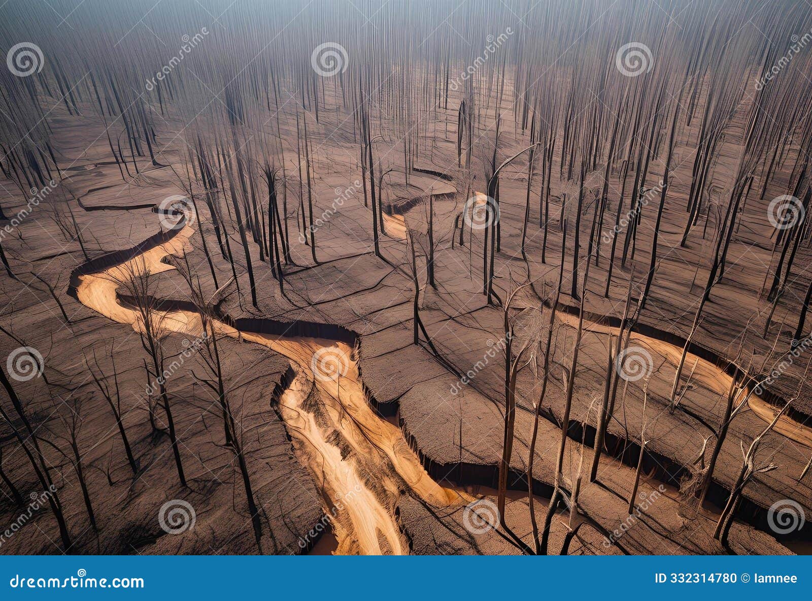 Deforested Area Leading To Ecological Degradation.AI Generated Stock ...
