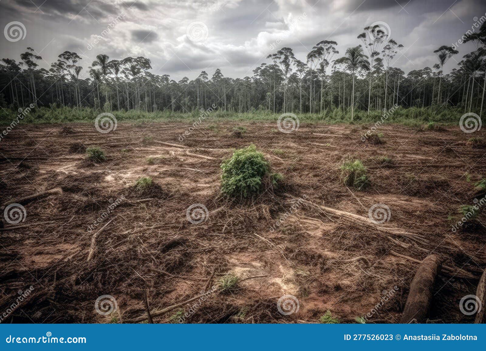 Deforested Area with No Trees. Generative AI Stock Illustration ...