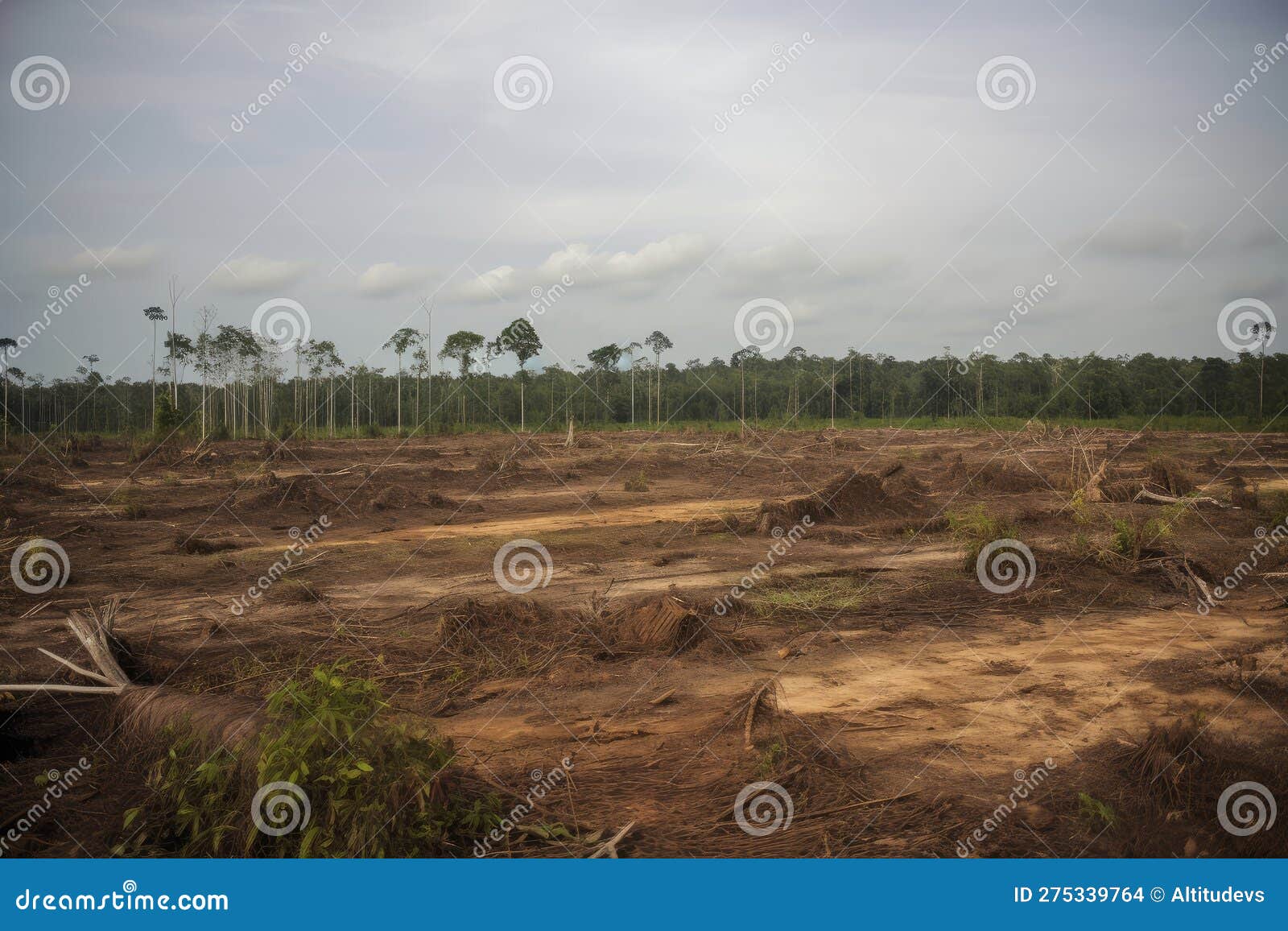 Deforested Area, Showing the Loss of Natural Habitat and Ecosystem ...