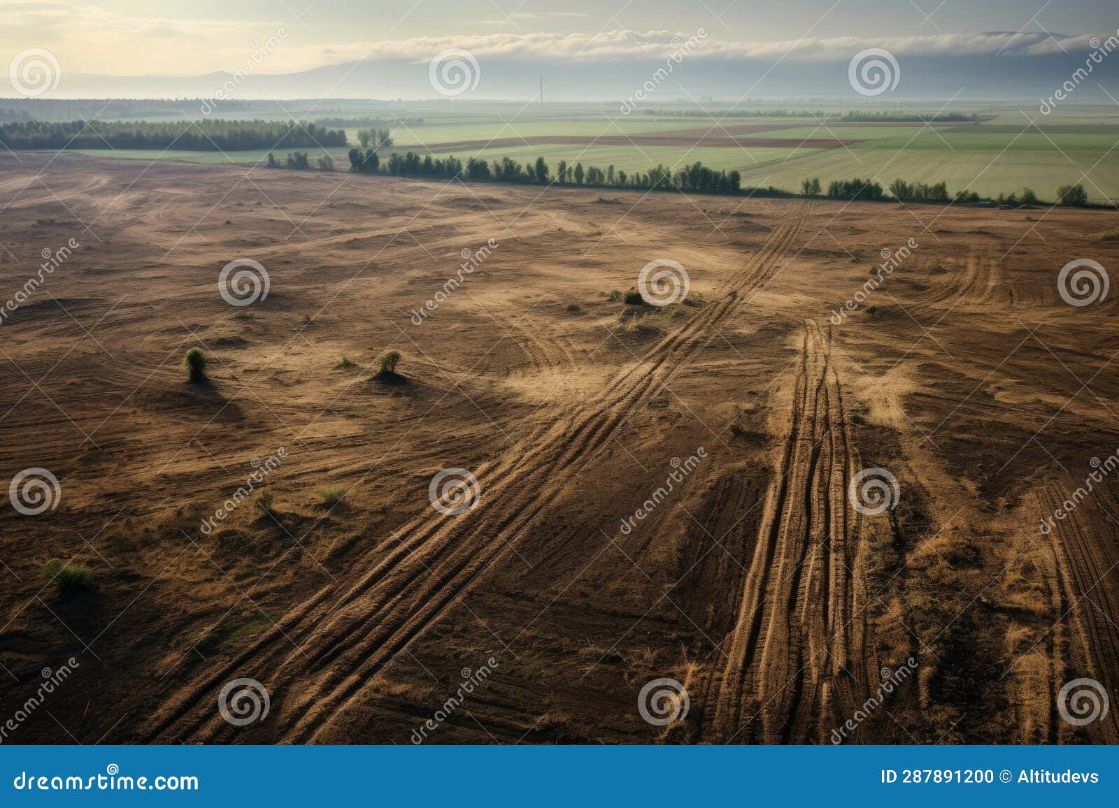 Deforested Land Being Converted into Agricultural Fields Stock Photo ...