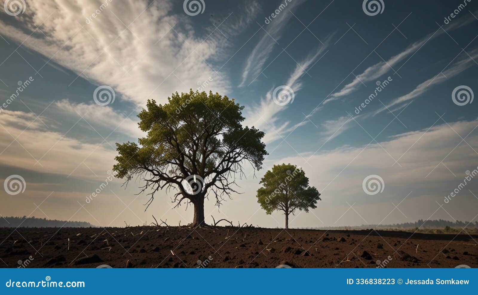 Deforested Land with a Lone Tree Standing, Visualizing the Impact of ...