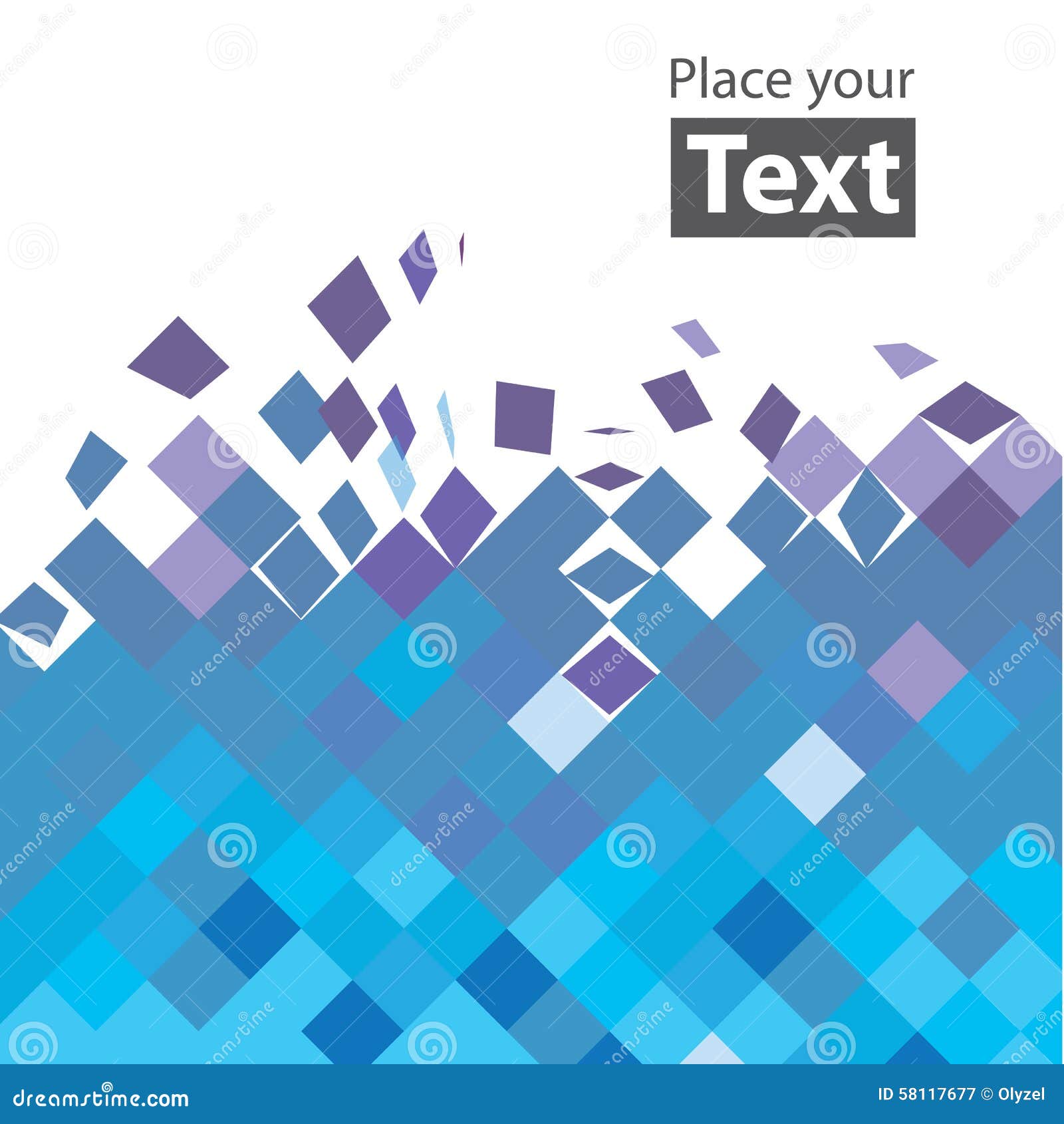 Deformated Plastic Squre Shapes Background with Stock Illustration ...