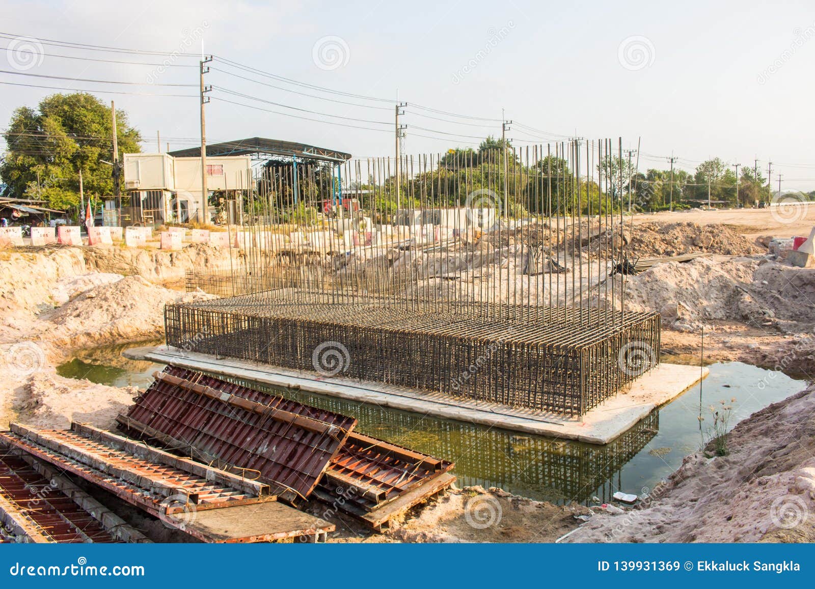The Deformed Bars Steel Bar To Build a Bridge Stock Image - Image of ...