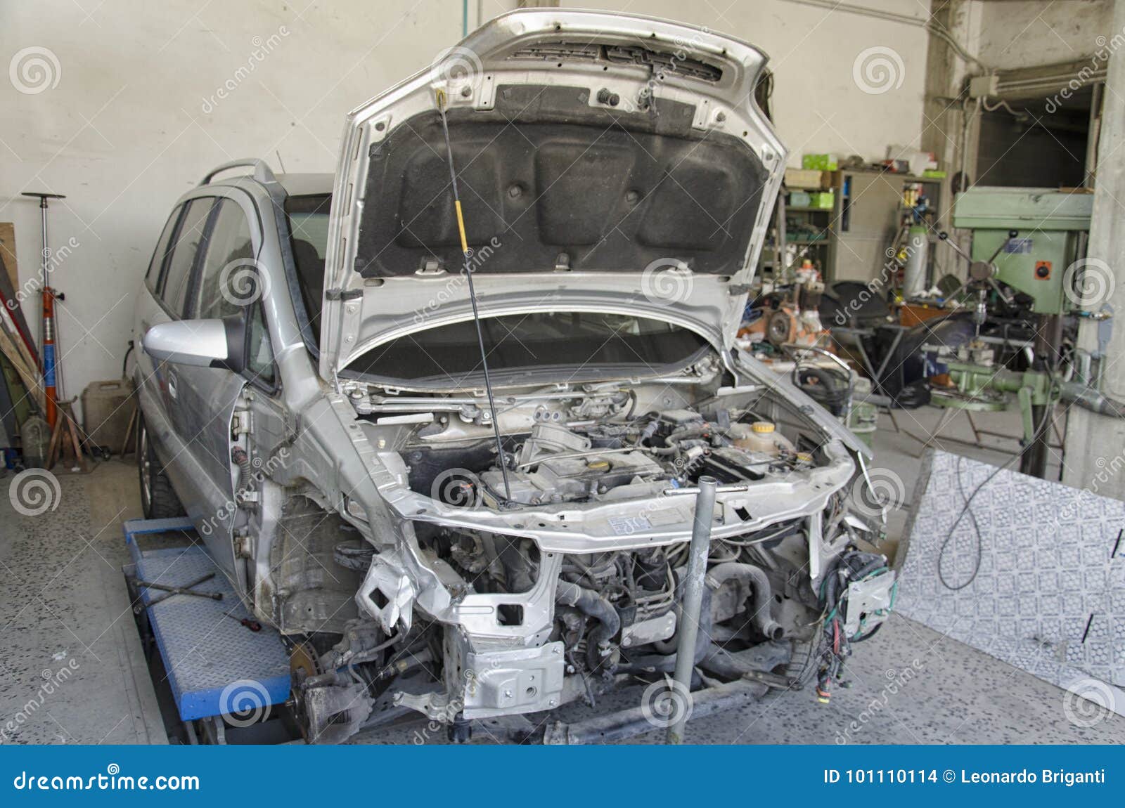 The Deformed Chassis of a Incidented Car Stock Photo - Image of ...