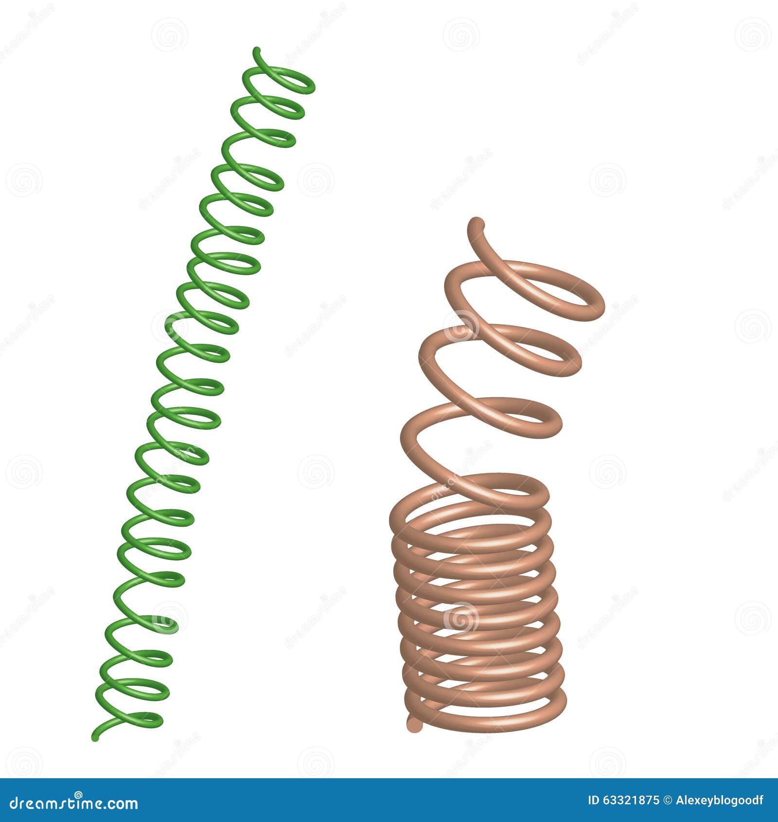 Deformed Chrome and Green Springs Stock Illustration - Illustration of ...