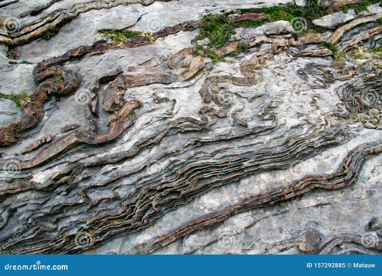 Deformed, Curved Layers in Rock Stock Image - Image of natural, surface ...