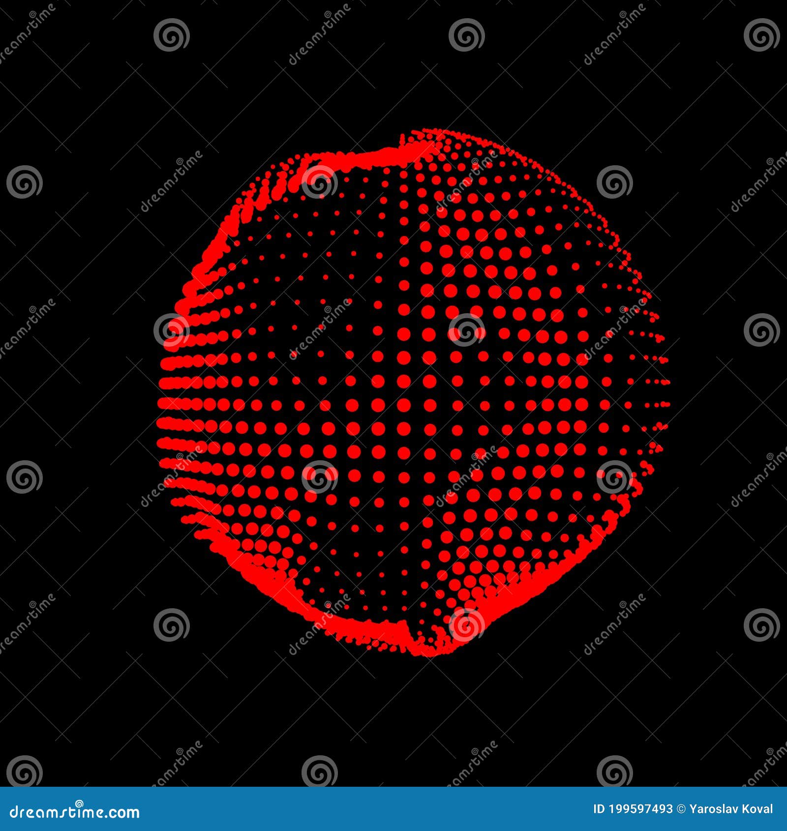 A Deformed Deflating Sphere Formed from a Sea of Dots. an Unstable ...
