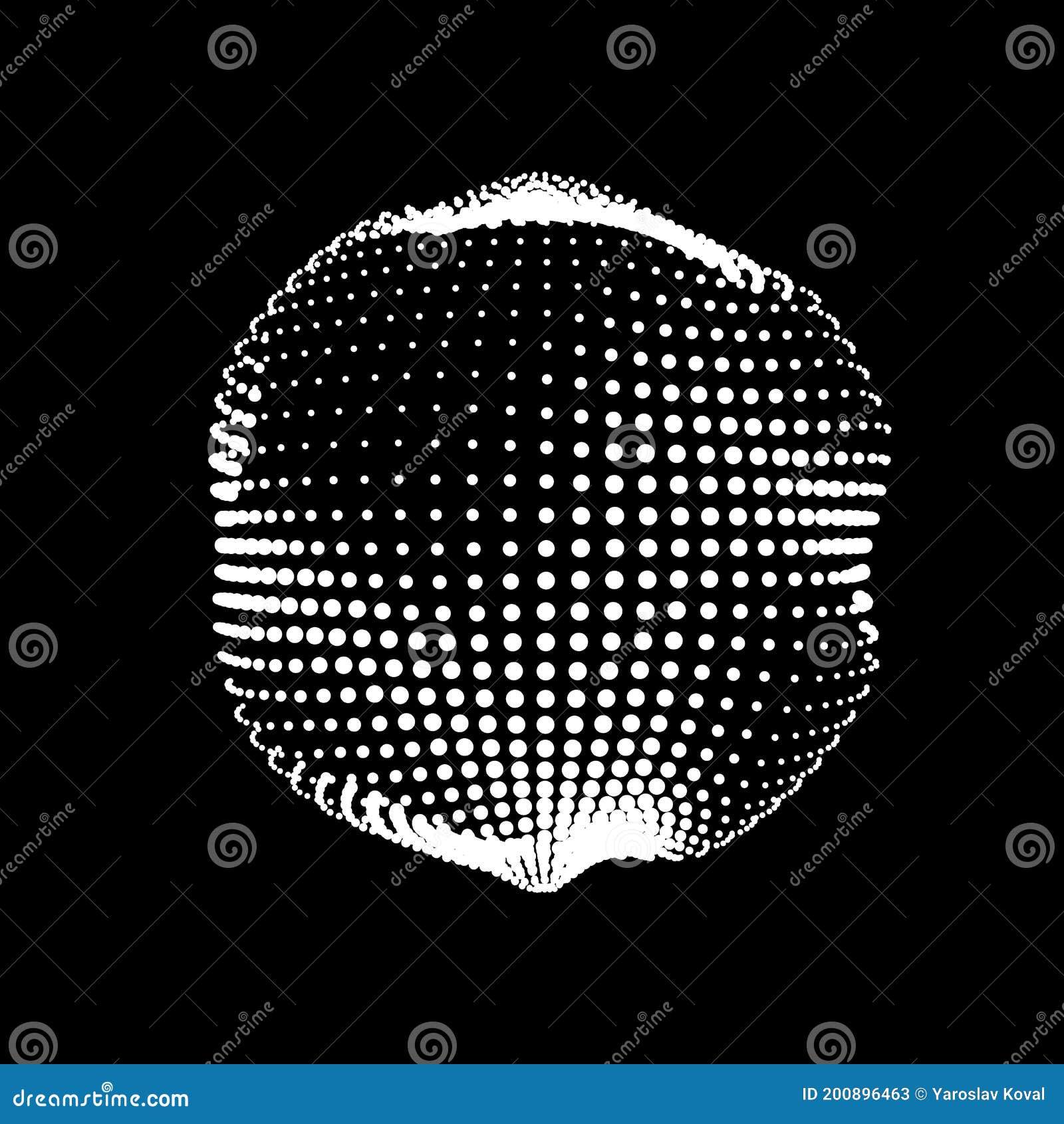 A Deformed Deflating Sphere Formed from a Sea of Dots. an Unstable ...