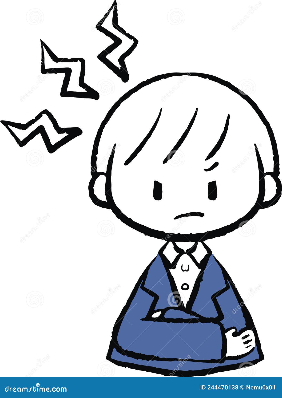 Illustration of a Man in a Crisp and Irritated Suit. Stock Vector ...