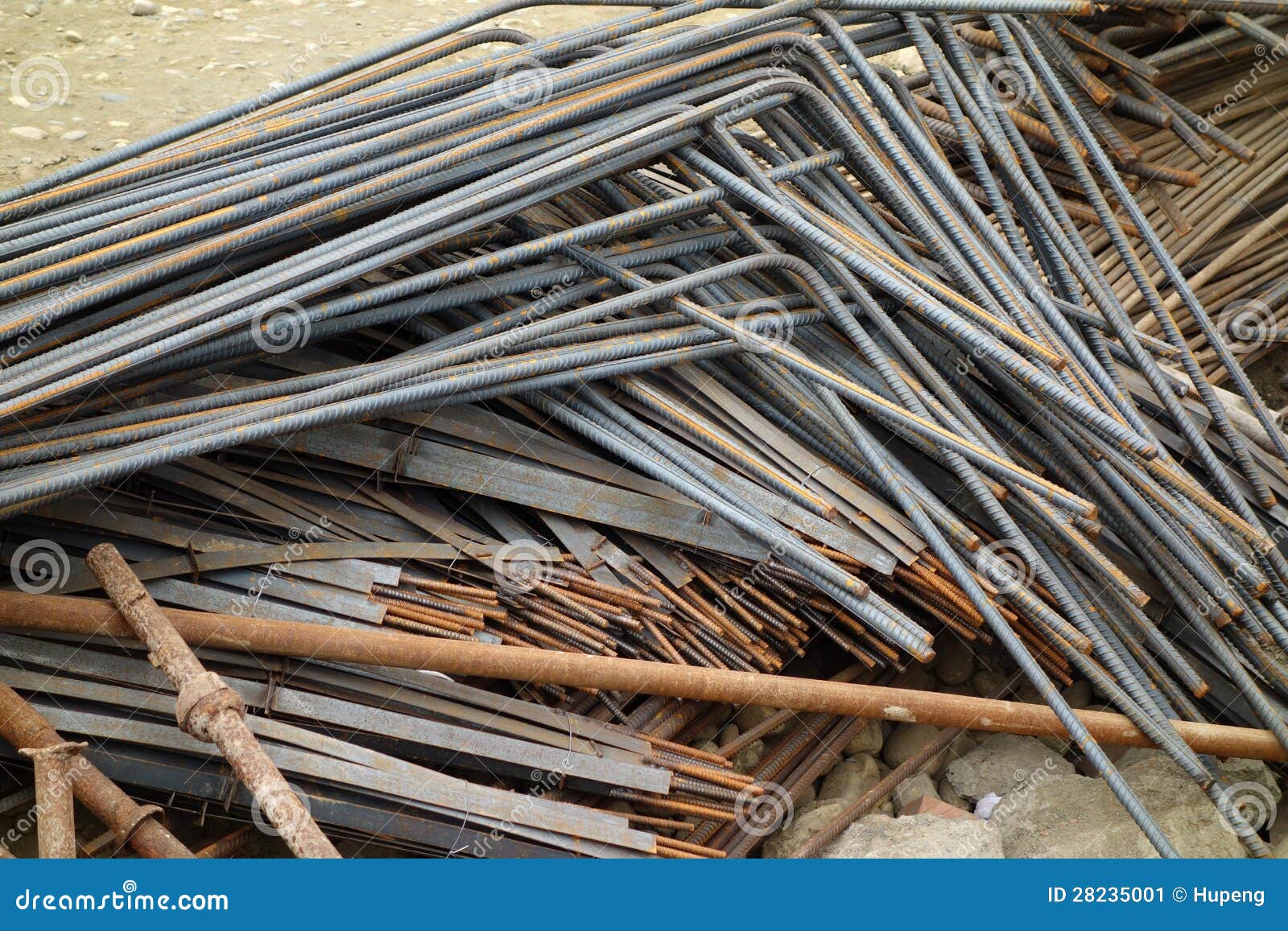 Deformed steel bars stock image. Image of engineering - 28235001
