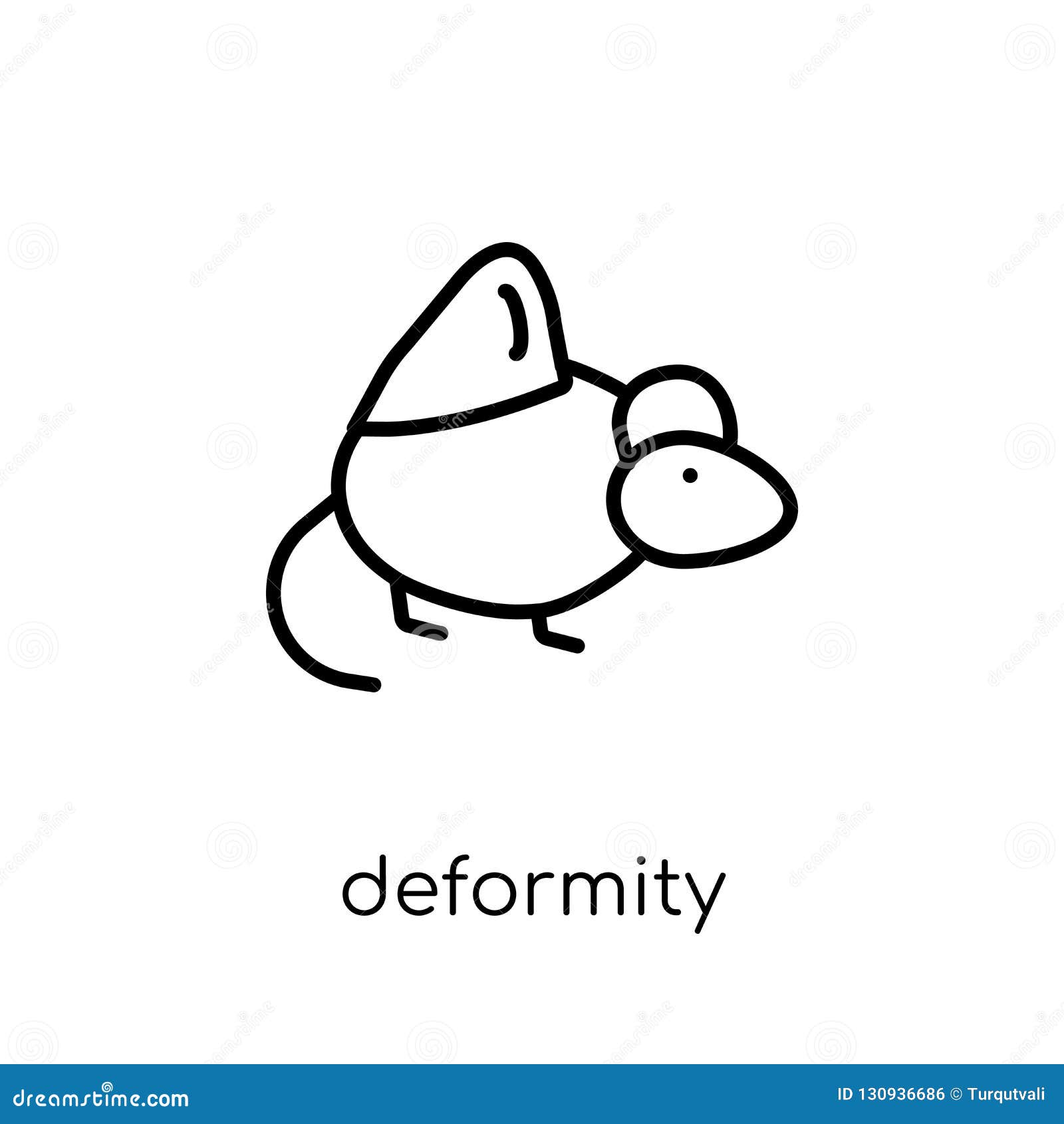 Deformity Icon. Trendy Modern Flat Linear Vector Deformity Icon Stock Vector - Illustration of ...