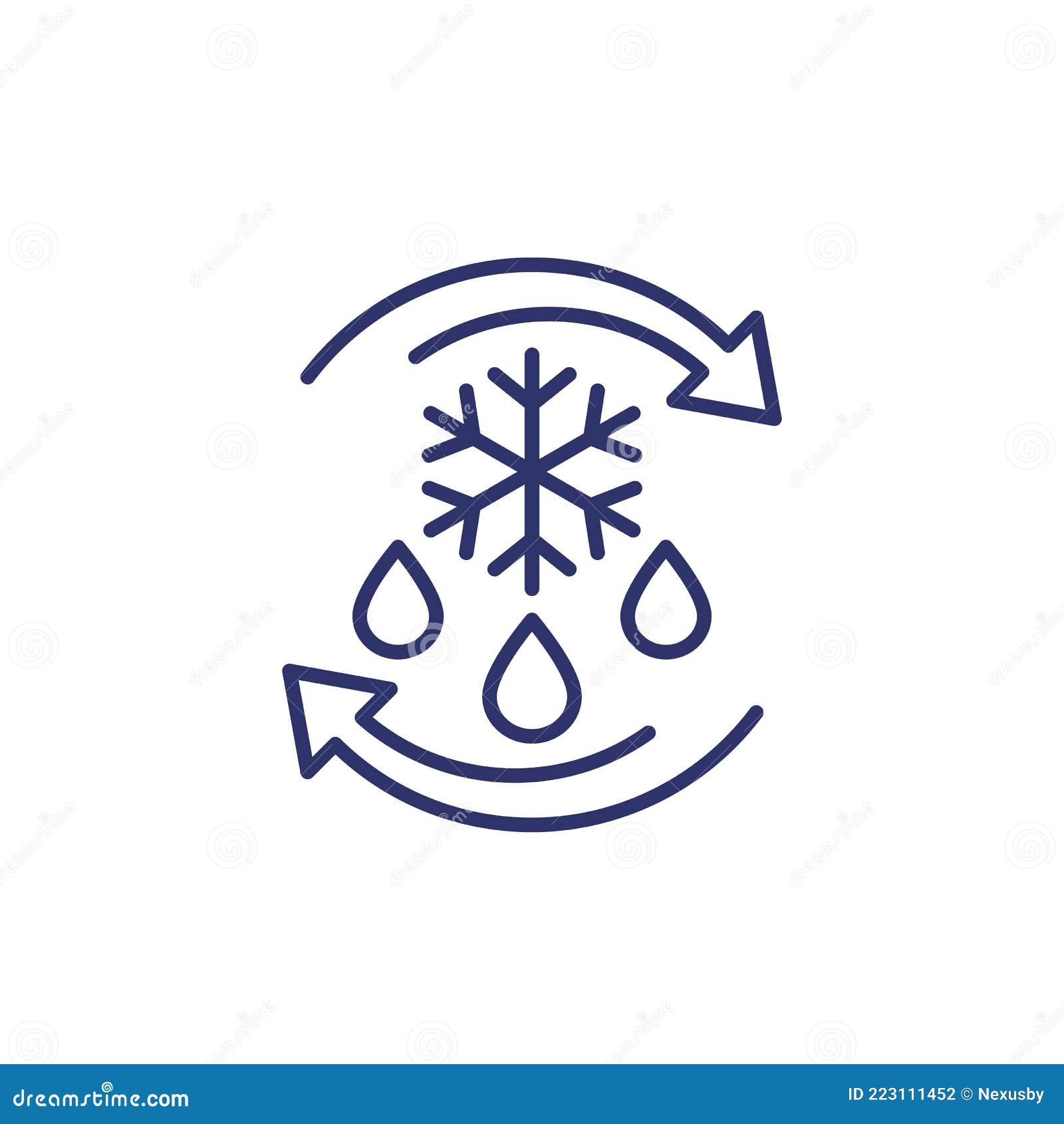 Defrost Line Icon on White, Vector Art Stock Vector - Illustration of ...