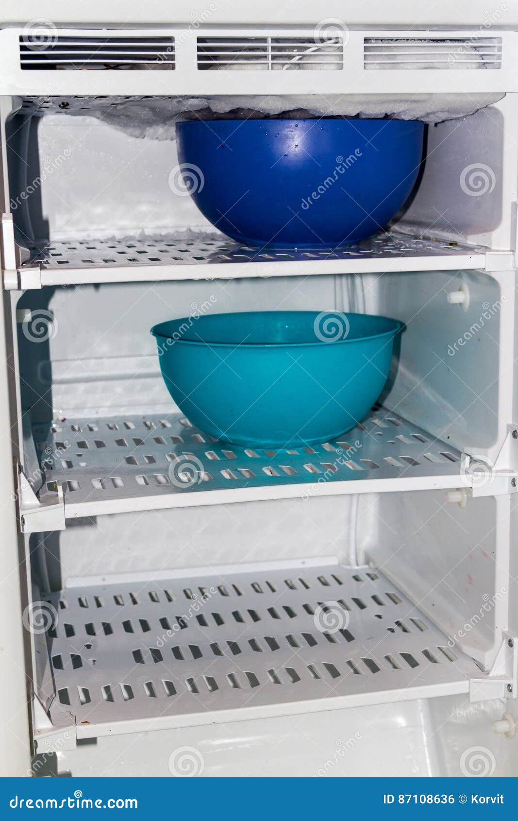 Defrost the Refrigerator with Hot Water Stock Photo - Image of cold ...