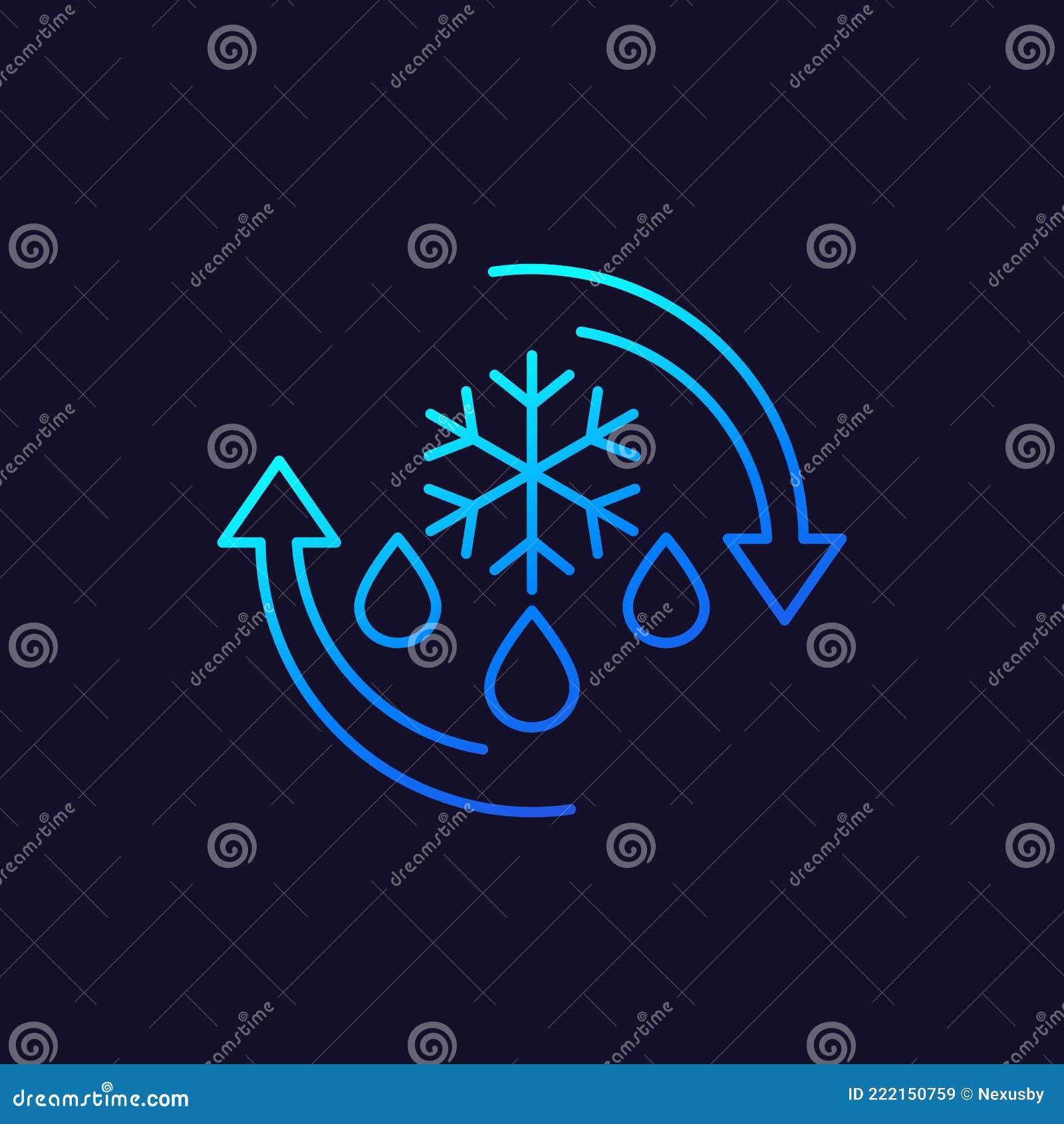 Defrost Thin Line Icon on Dark, Vector Stock Vector - Illustration of ...