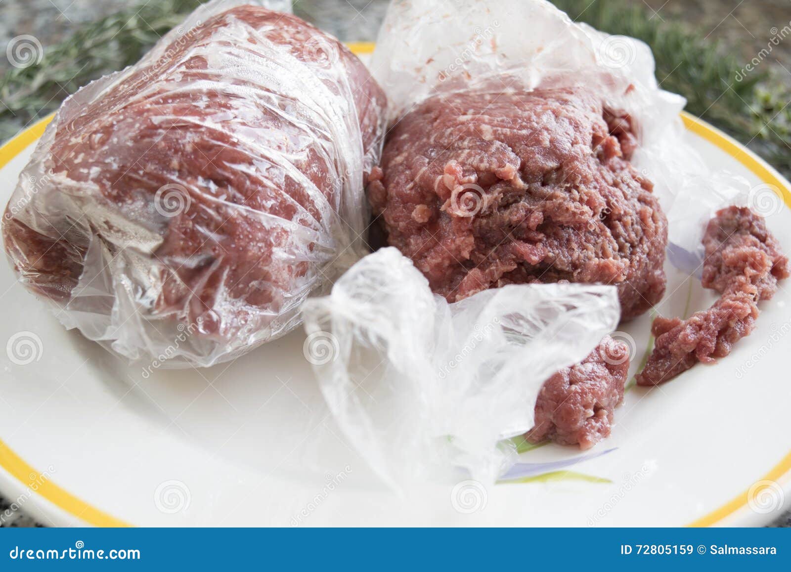 Defrozen minced meat stock image. Image of portion, minced - 72805159