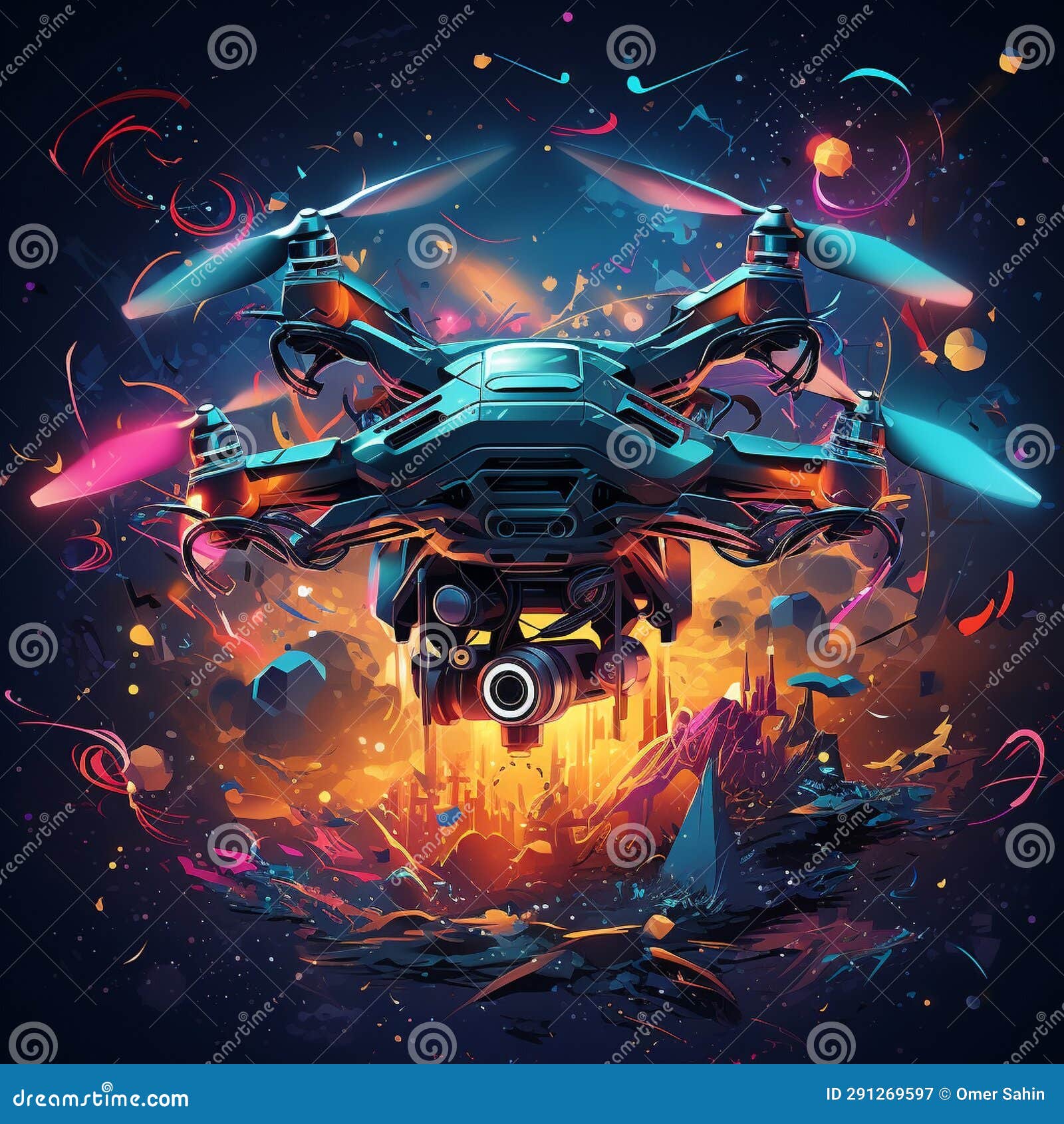 Defying Gravity: Drones Pushing the Boundaries of Flight Stock Illustration - Illustration of ...