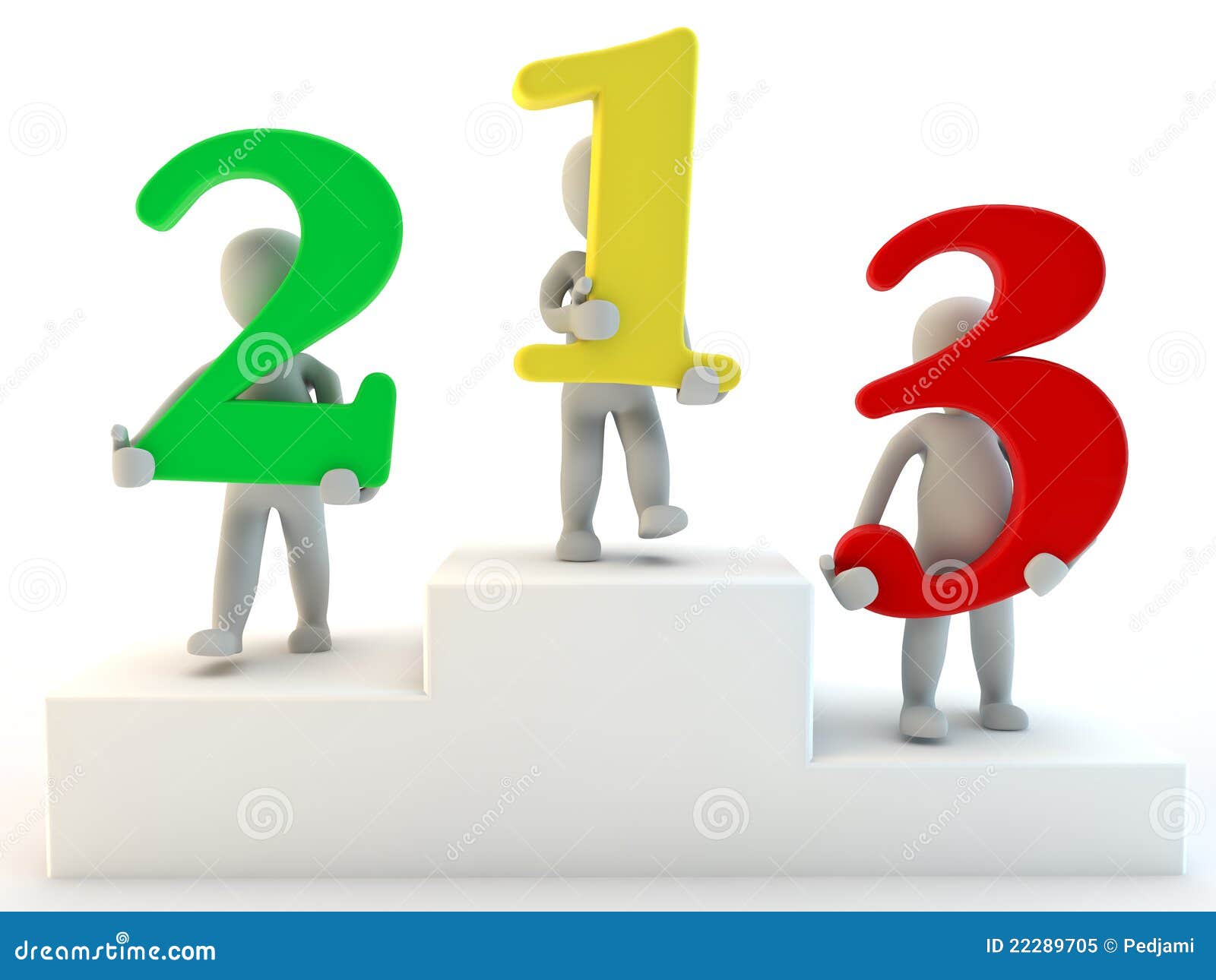 Degli Esseri Umani 3D Secondo in Primo Luogo E Terzo Posto ...