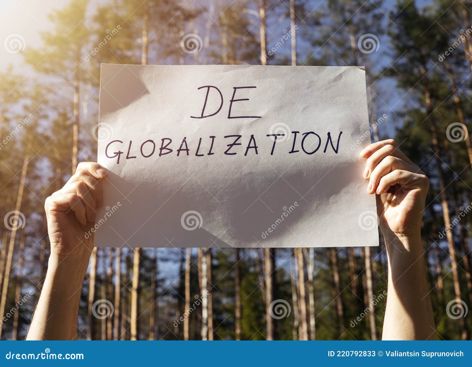 Deglobalization And Reverse Globalization Concept. Word On Paper ...