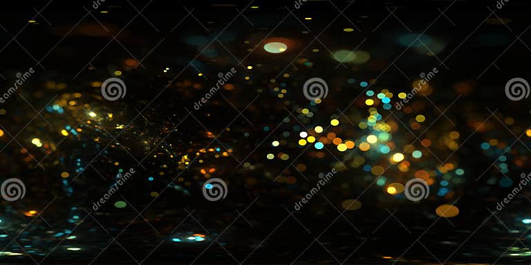 360 Degree Abstract Bokeh Lights, Equirectangular Projection ...