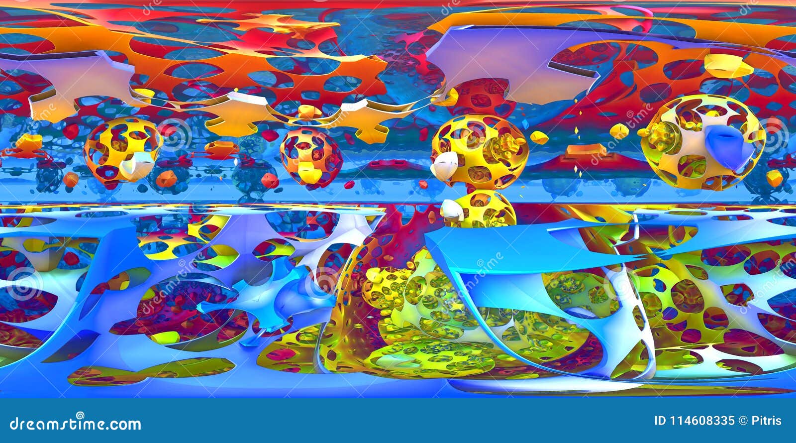 360 Degree Abstract, Shape Chaos Panorama, Equirectangular Projection ...