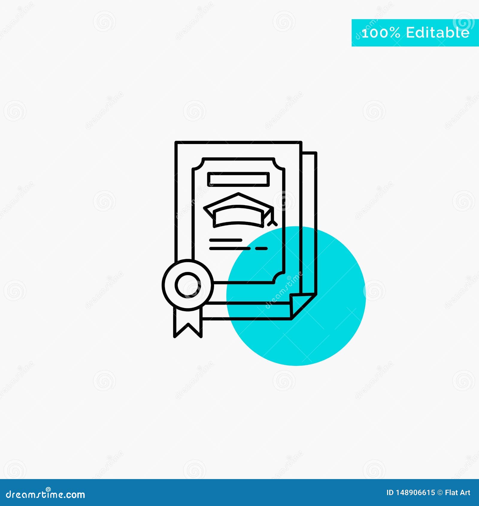 Degree, Achievement, Certificate, Graduate Turquoise Highlight Circle ...
