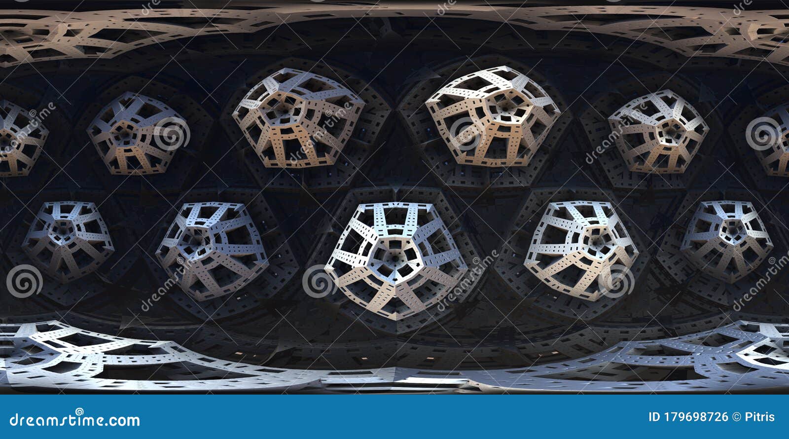 360 Degree Alien Labyrinth, Abstract Maze Background, Equirectangular ...