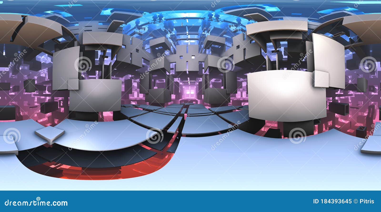 360 Degree Alien Labyrinth, Abstract Maze Background, Equirectangular ...