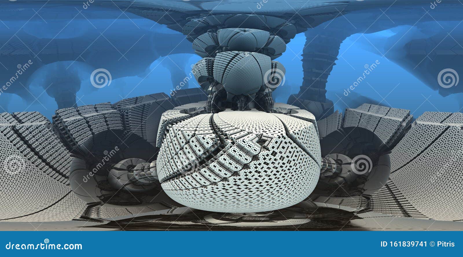 360 Degree Alien Labyrinth, Abstract Maze Background, Equirectangular ...