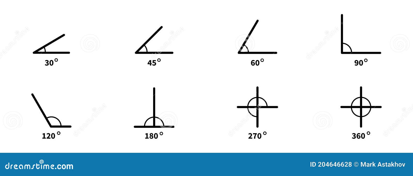 Vector Angles Set 15 - 180 Degrees. Math Sign | CartoonDealer.com ...