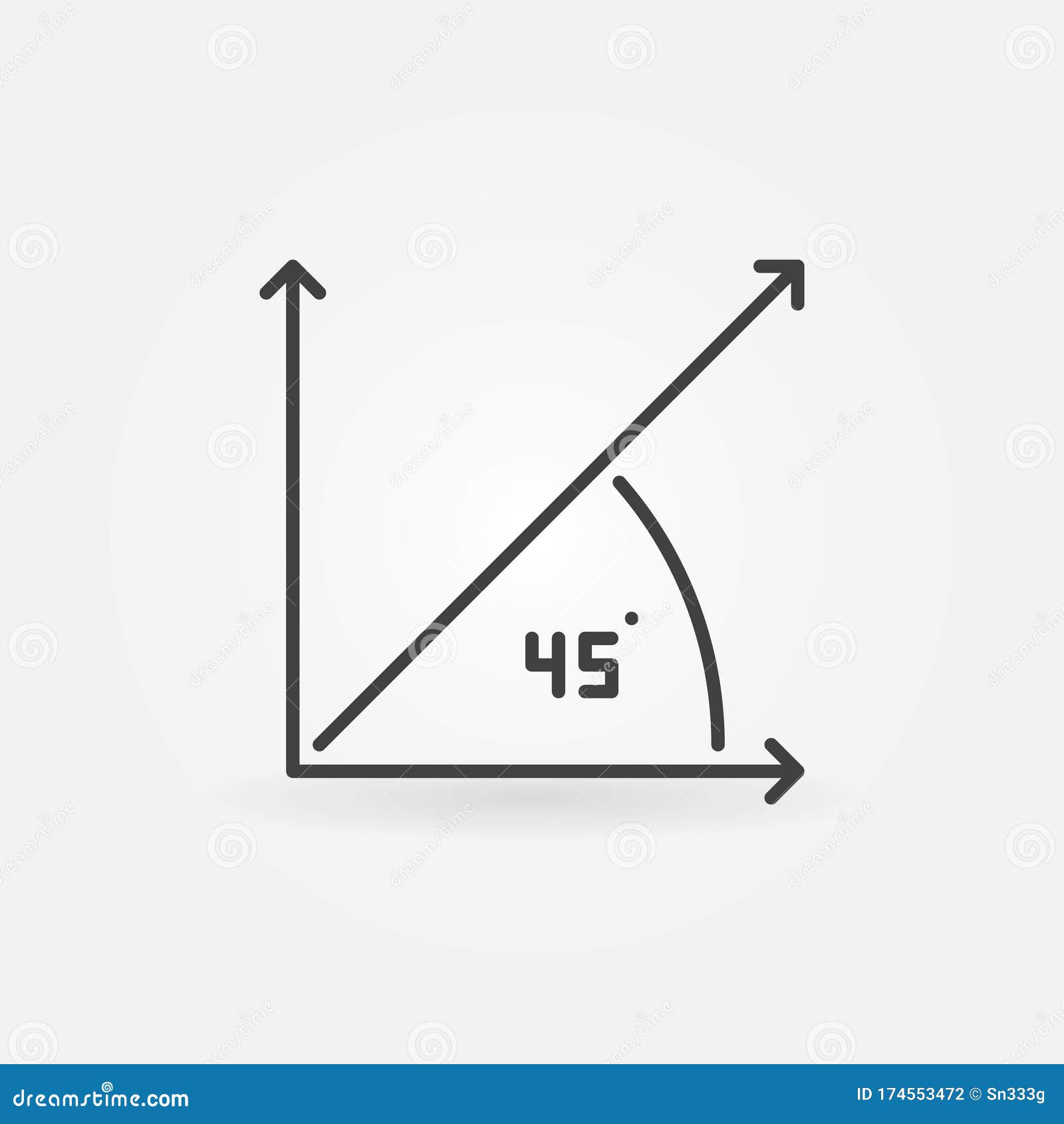 45 Degree Angle Outline Vector Concept Icon Stock Vector - Illustration ...