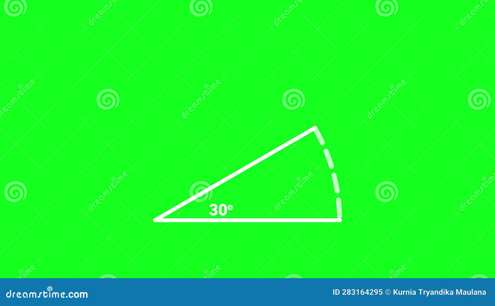 30 Degree Angle Triangle Math School Greenscreen Animation Stock Video ...
