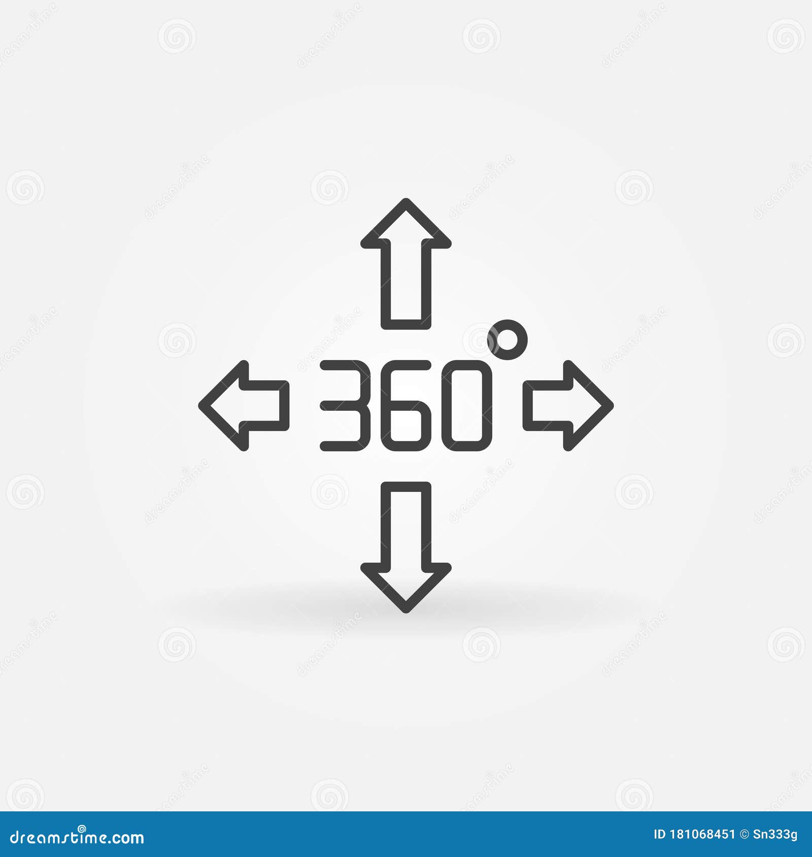 360 Degree Arrows Vector Outline Concept Icon Stock Vector ...