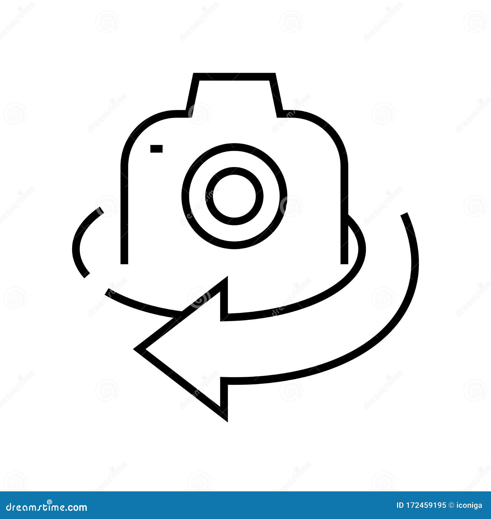 360 Degree Camera Line Icon. 360 Degree Camera Concept Outline Vector ...