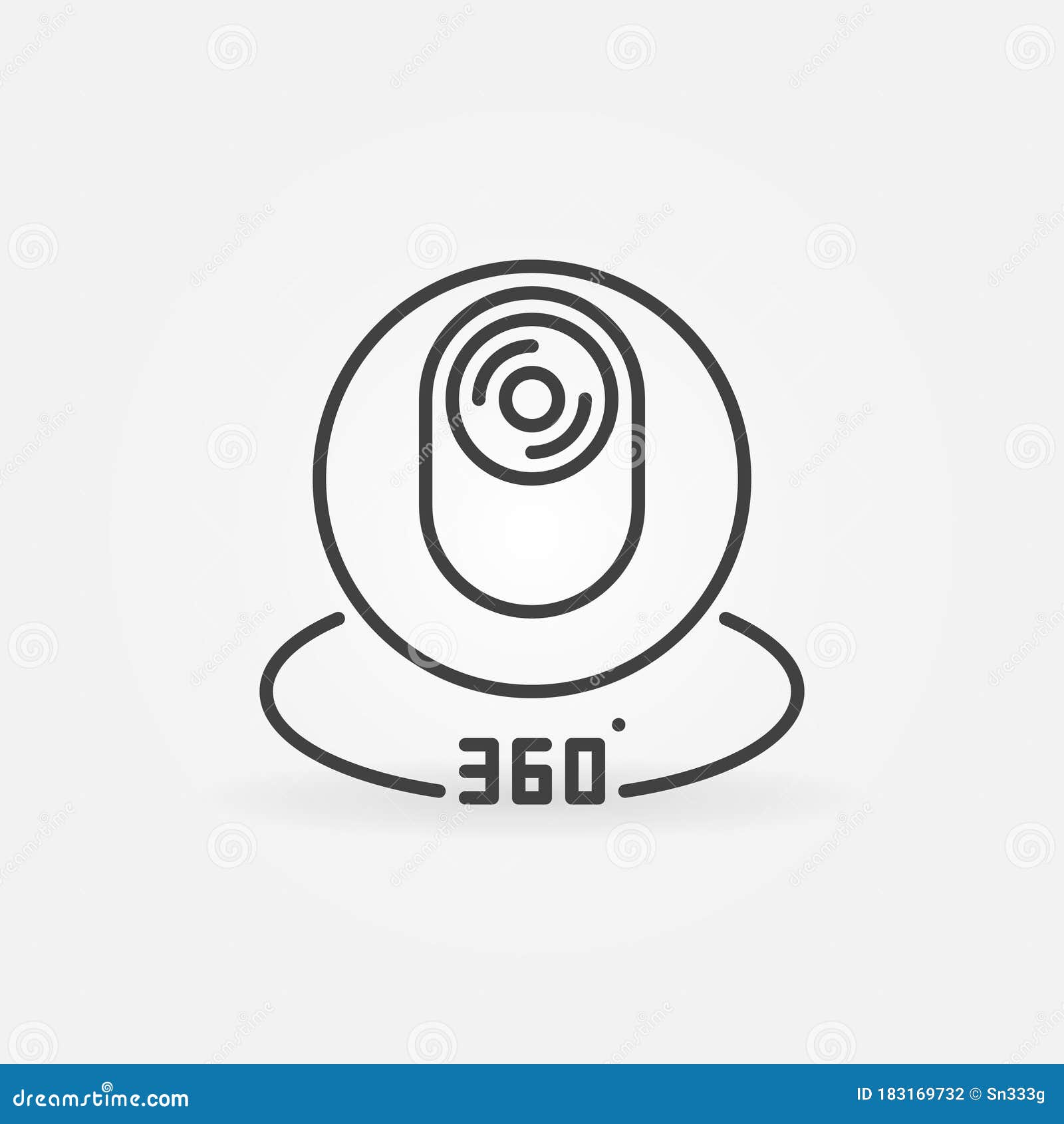 360 Degree Camera Vector Concept Icon in Thin Line Style Stock Vector ...