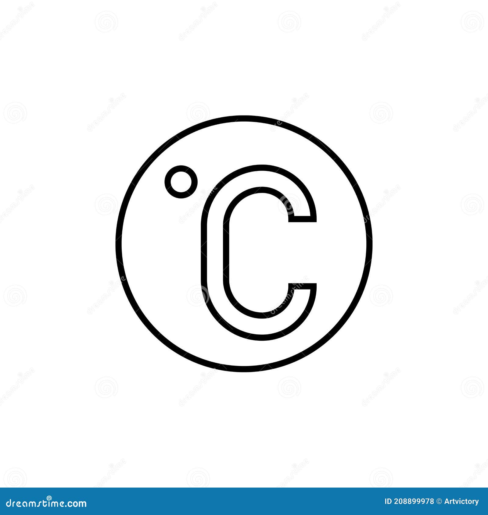 Degree Celsius Isometric Icon. 3d Line Art Technical Drawing. Editable ...