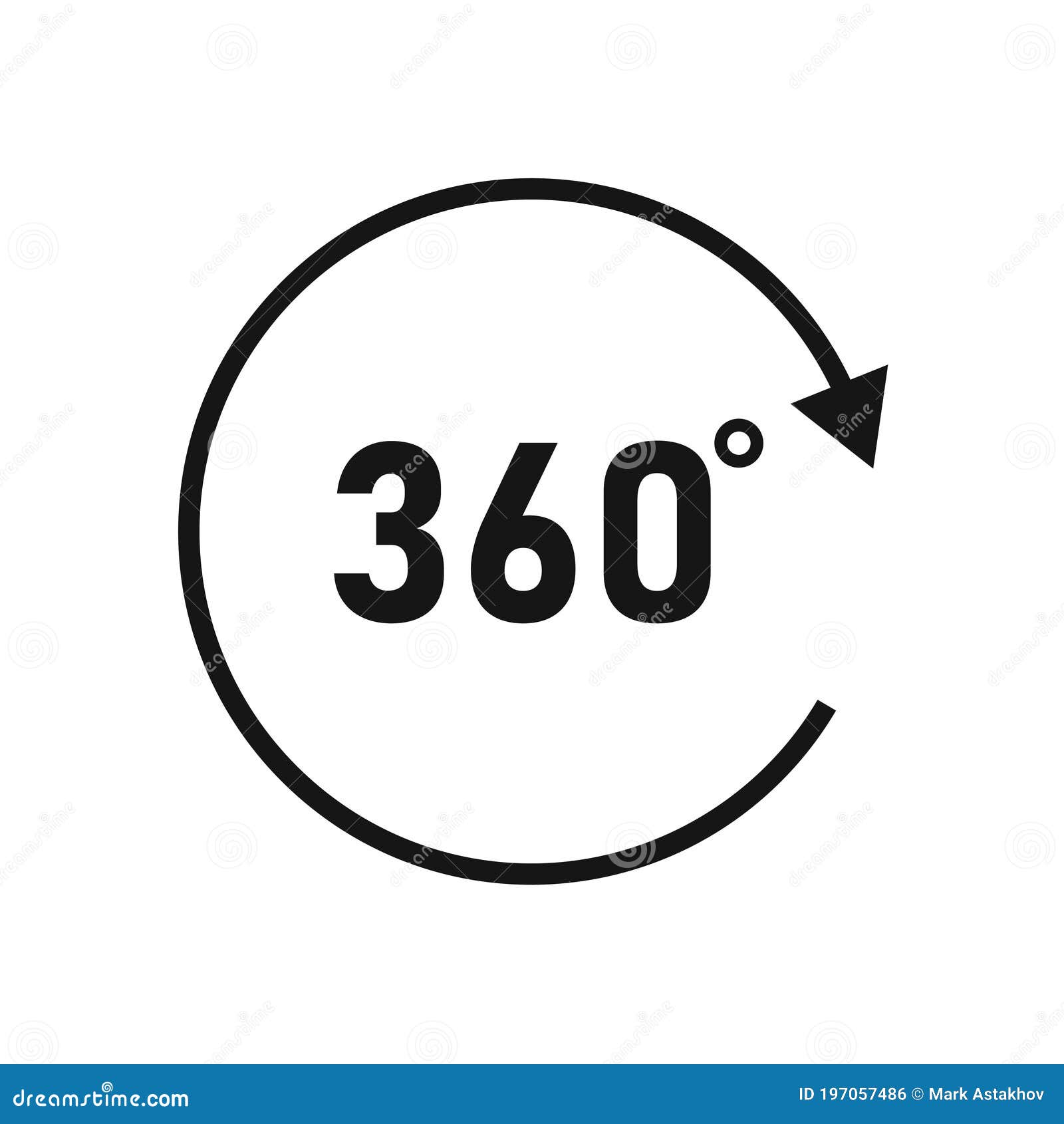 360 Degree Circle Vector Icon, Around Symbol Stock Vector ...
