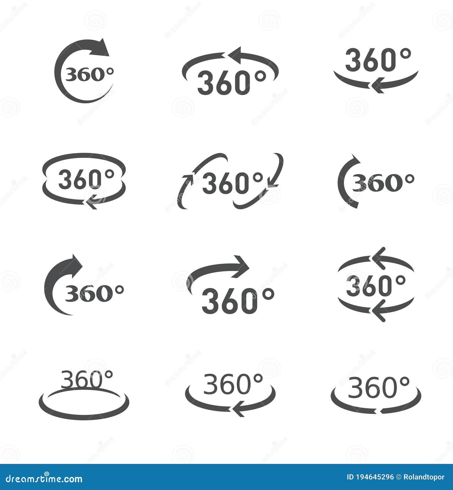 360 Degree Circular Rotation. Vector Arrows. Refresh And Reload Icon ...