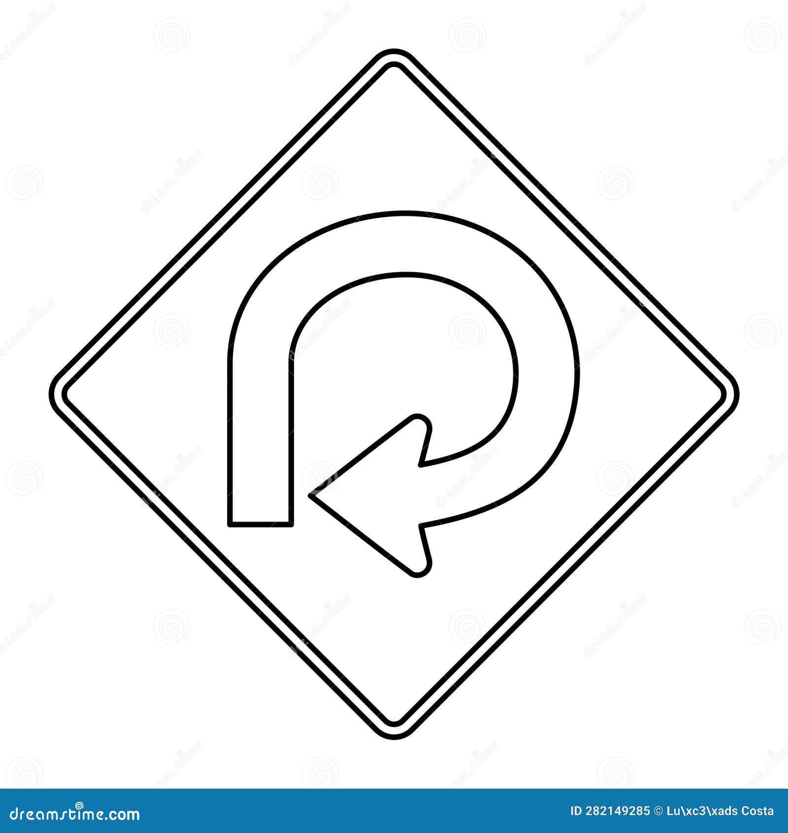 270 Degree Curve Traffic Sign Vector Illustration | CartoonDealer.com ...
