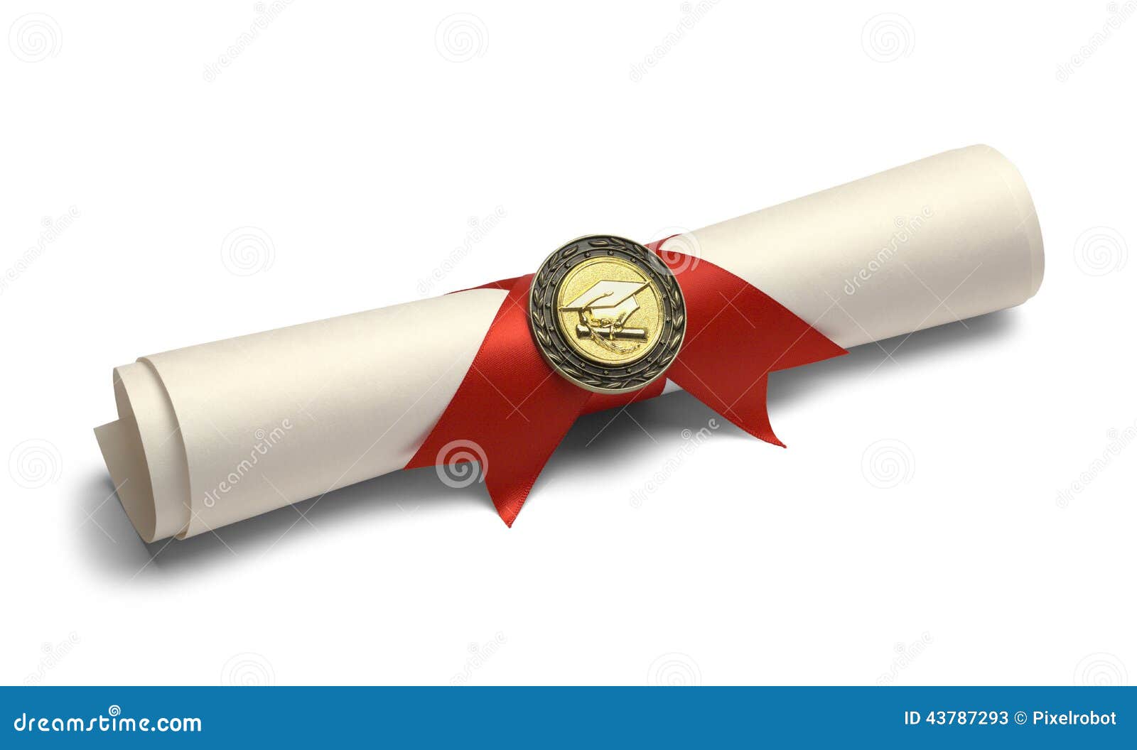 Degree with Diploma Medal. stock image. Image of isolated - 43787293