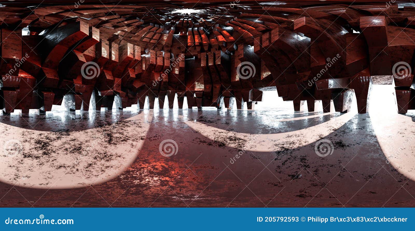 360 Degree Equi Rectangular Panorama Futuristic Building Industrial ...