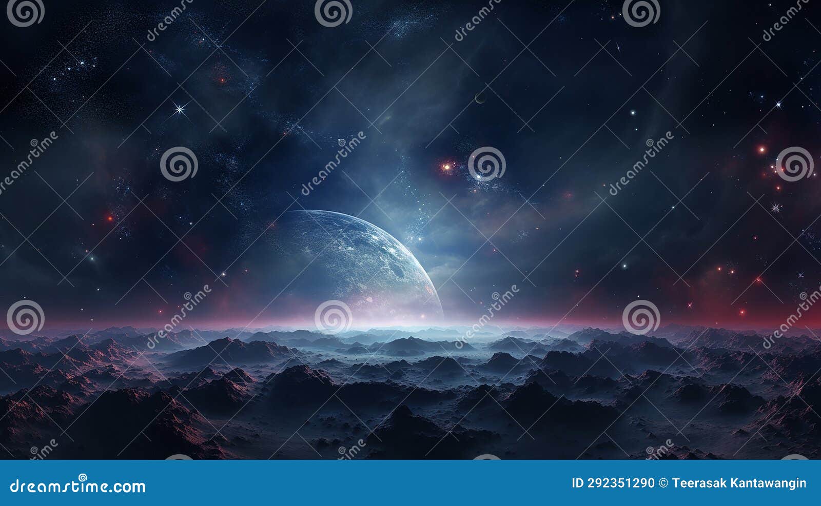 360 Degree Equirectangular Projection Space Background with Nebula and ...