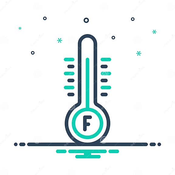 Mix Icon for Degree Fahrenheit, Temperature and Measurement Stock ...