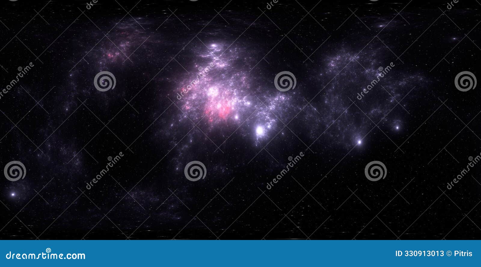 360 Degree Fantasy Space Nebula. Giant Interstellar Cloud With Stars ...