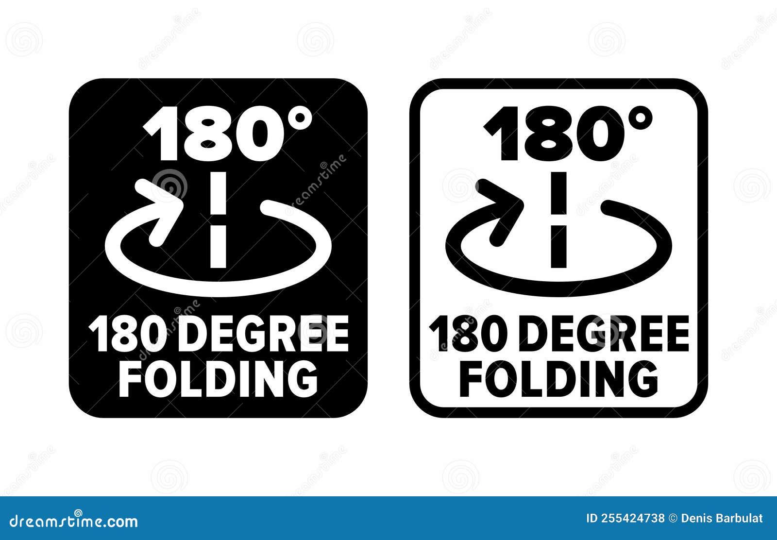 180 Degree Folding Vector Information Sign Stock Vector - Illustration ...