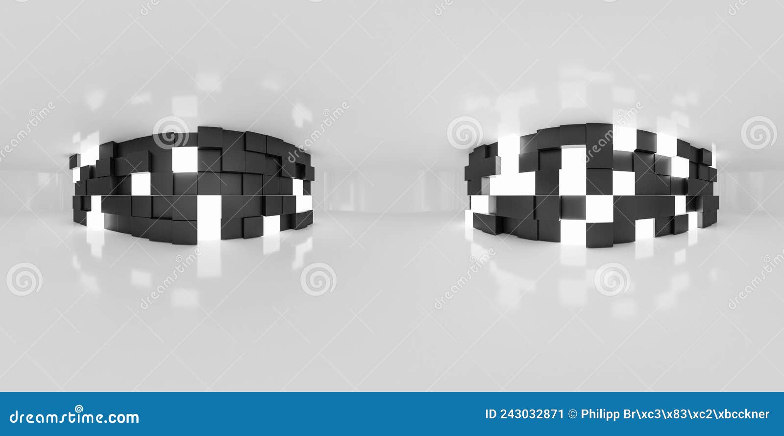 360 Degree Full Panorama Environment Map of Abstract Empty Cube Wall ...