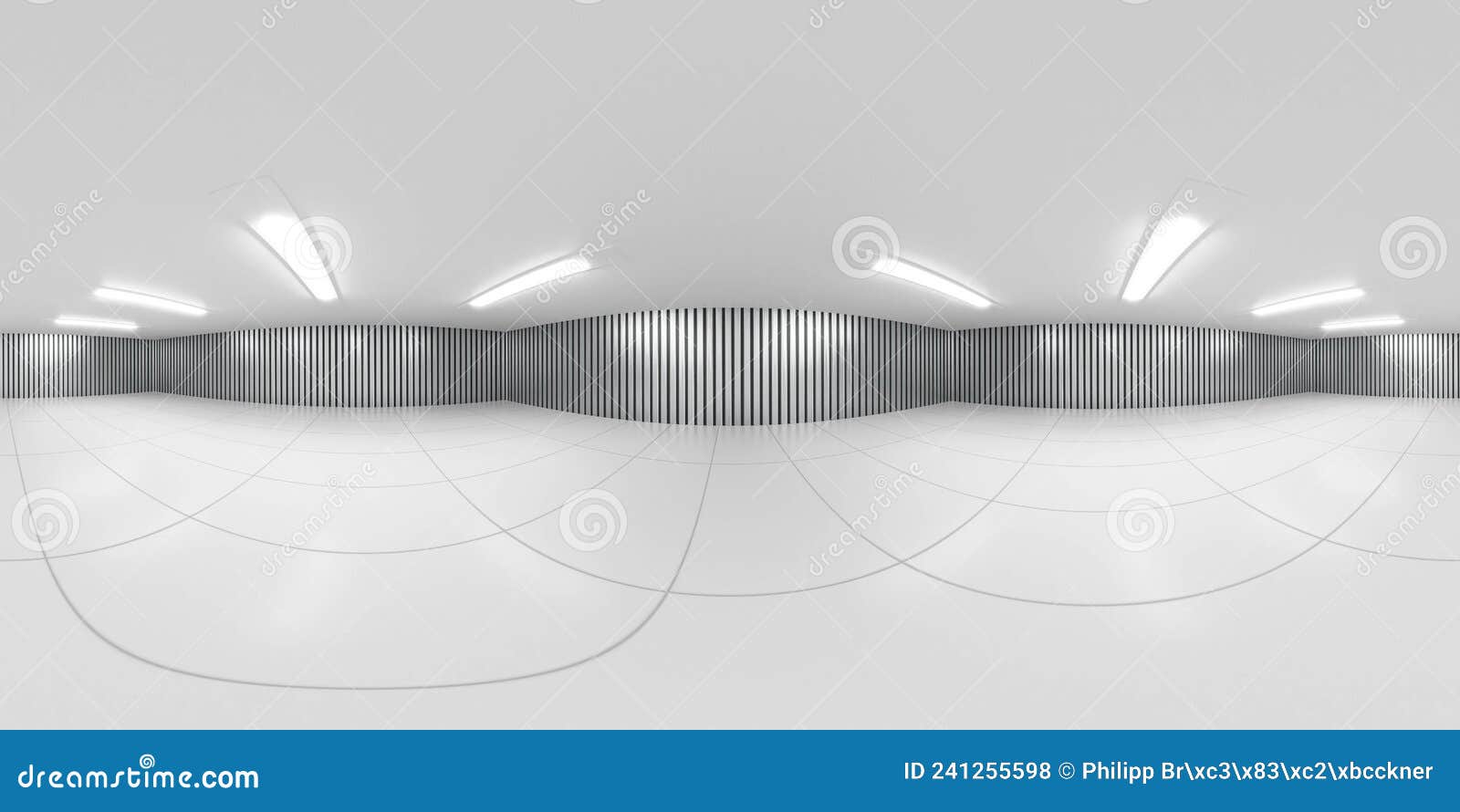 360 Degree Full Panorama Environment Map of Empty White Hall 3d Render ...